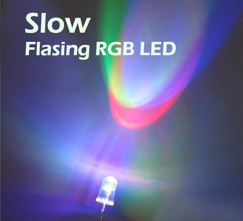LogicNeed | 5mm Automatic Slow Flashing RGB Rainbow LED