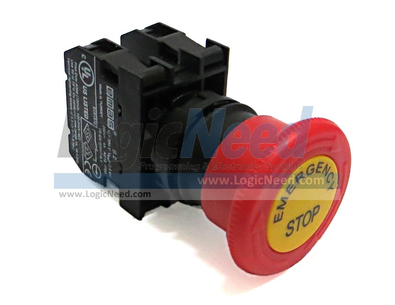LogicNeed | Emergency Stop button with Label - (4 pin)